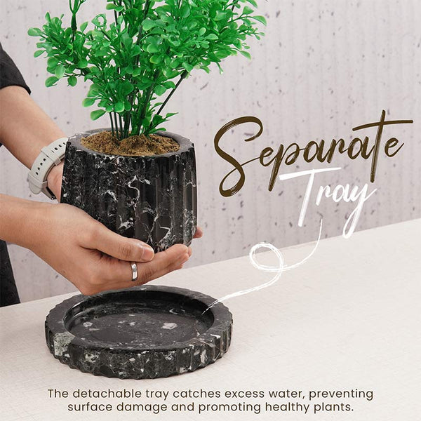 4" Marble Planters For Plant Pots - Indoor Planter & Outdoor Planter ...